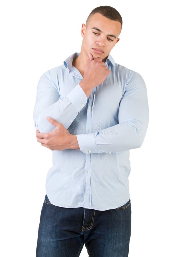 Man Thinking stock image. Image of copy, attractive, pensive - 82014197