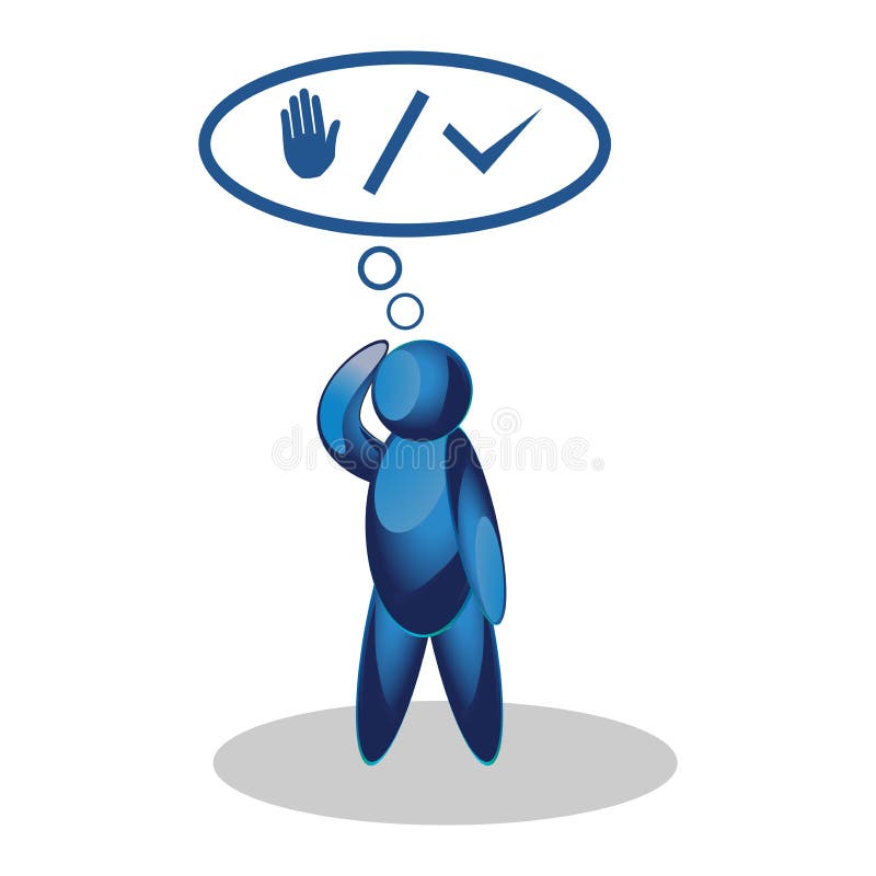 Man is Thinking. Yes or No Choice Stock Vector - Illustration of worker ...