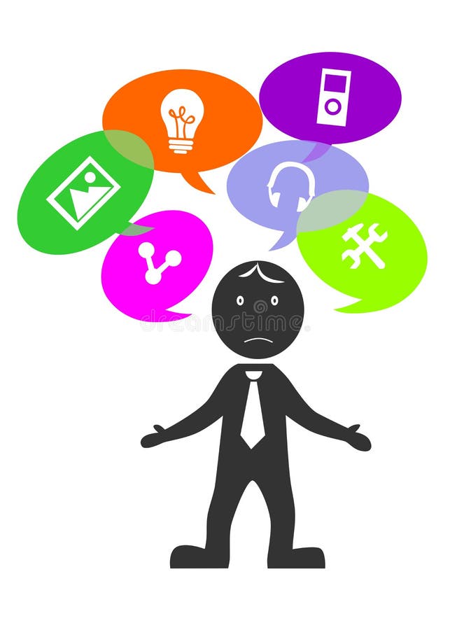 Man thinks it stock vector. Illustration of silhouette - 53217640