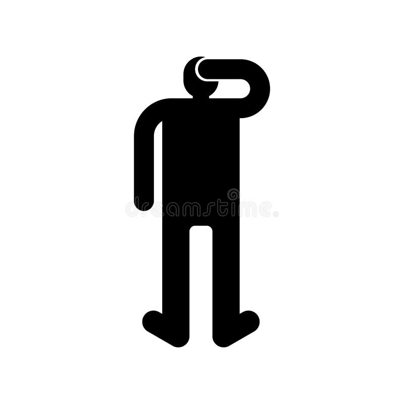 Man Thinks View from Back. Vector Illustration Stock Vector ...