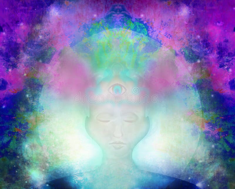 Man with third eye stock illustration. Illustration of mental - 75952035