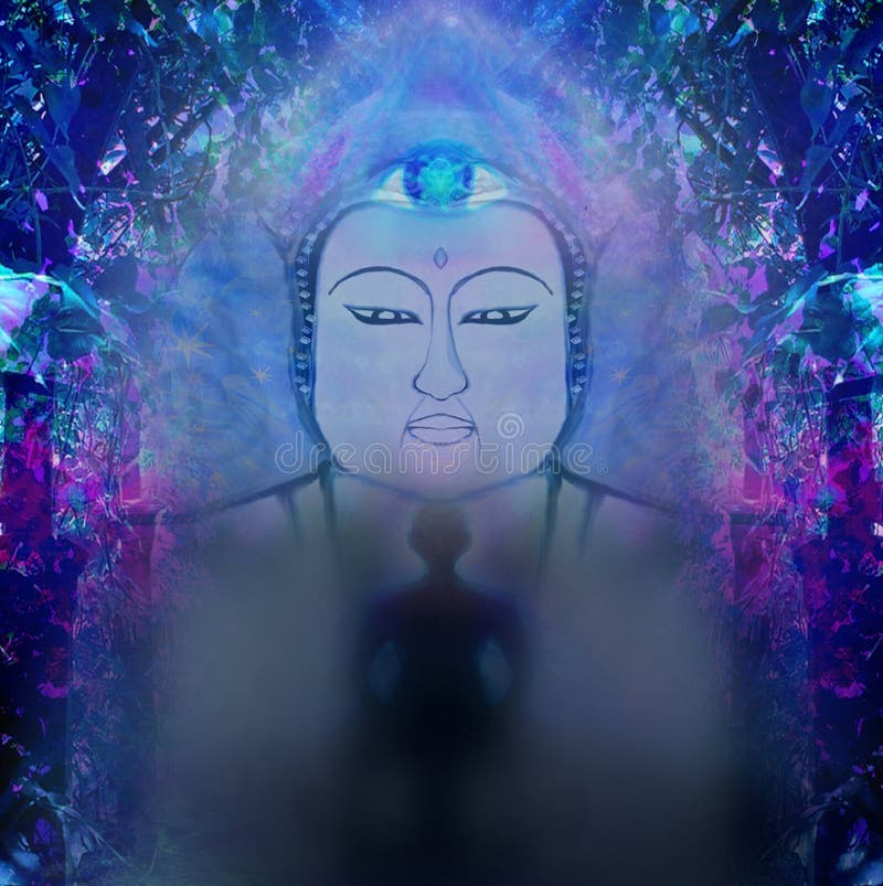 Man with Third Eye, Psychic Supernatural Senses Stock Illustration ...