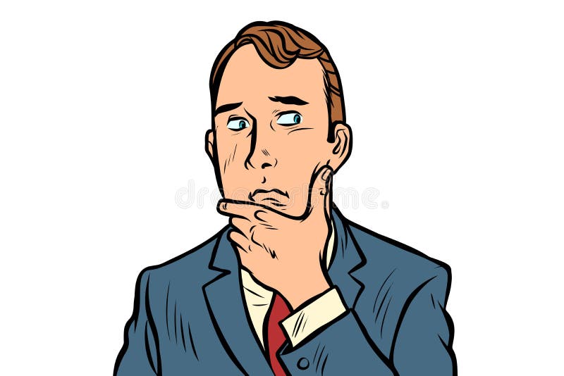 Man Thought, Isolate on White Background Stock Vector - Illustration of ...