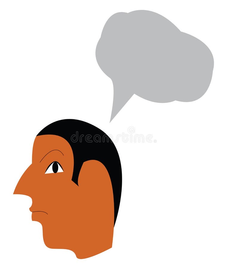 A Man with Thought Vector or Color Illustration Stock Vector ...