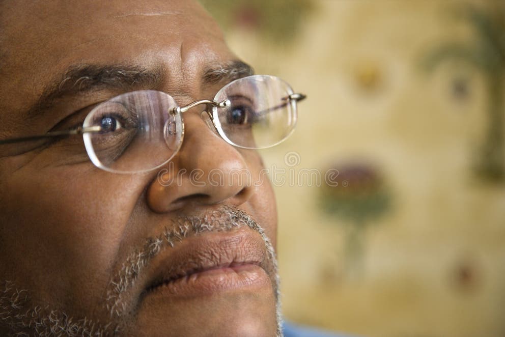 Man with Thoughtful Expression Stock Image - Image of profile, middle ...