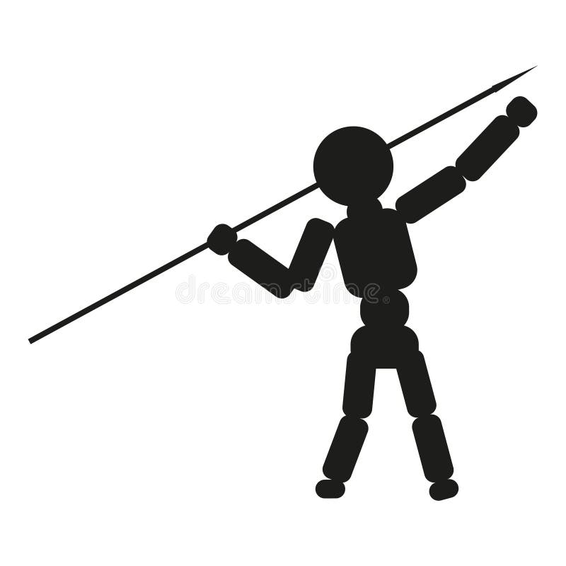 Man Thrower Spear Sign Illustration. Vector. Black Icon on White ...