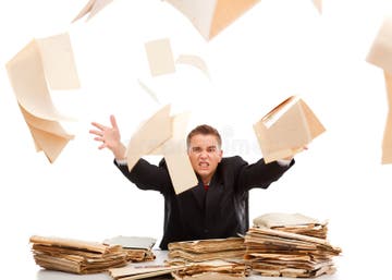 Man Throwing Away Paperwork Stock Image - Image of flying, isolated ...