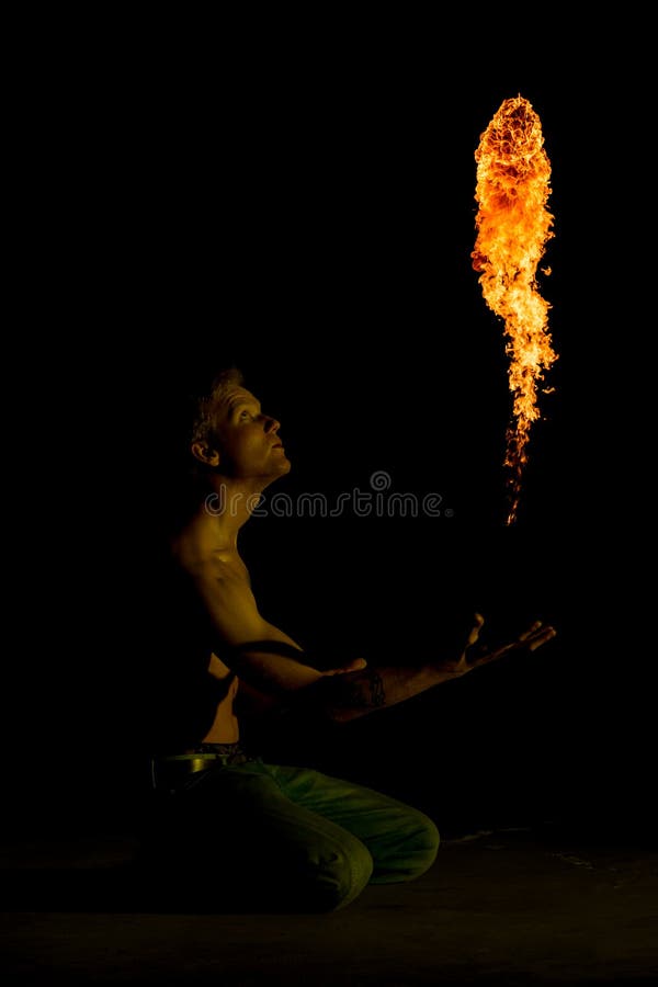 Fire show stock image. Image of devil, fire, people, party - 9679789