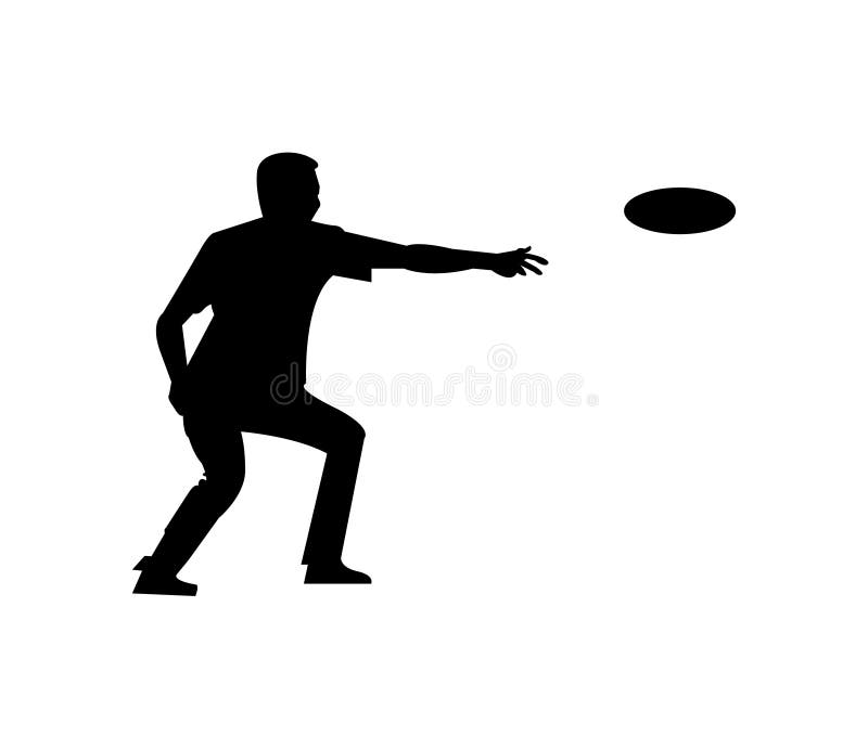 Man Throwing a Frisbee Isolated on White Background Stock Vector ...