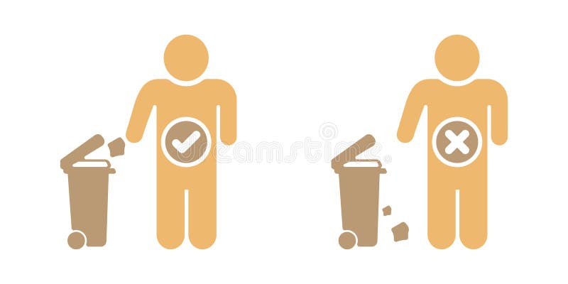 Man Throwing Garbage Vector Icon. No Environmental Pollution. Do Not ...