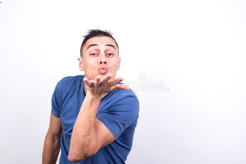 Man throwing a kiss stock image. Image of loving, love - 178686295