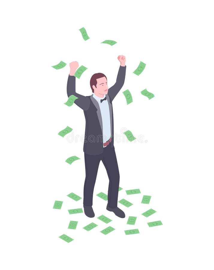 Man Throwing Money stock vector. Illustration of banknote - 253890876