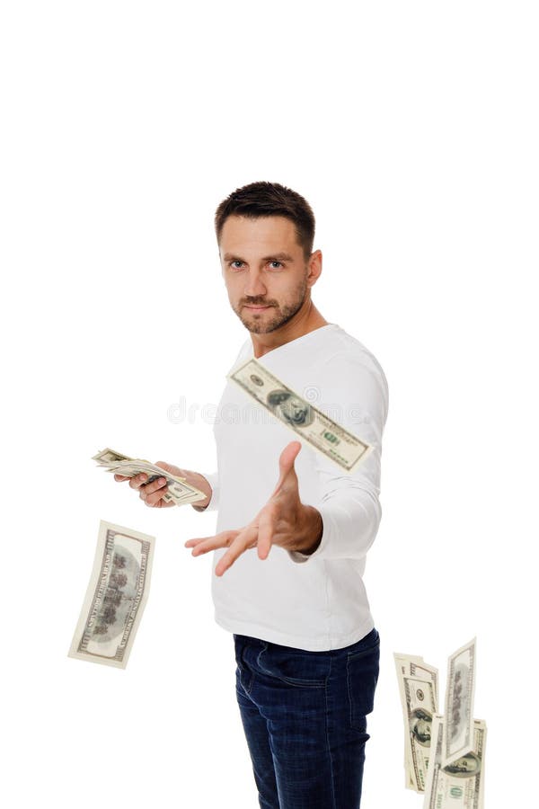 Man Throwing Out Money Banknotes Stock Photo - Image of earning ...