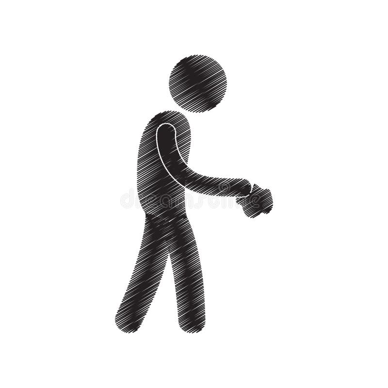 Man Throwing Paper Draw Pictogram Stock Illustration - Illustration of ...