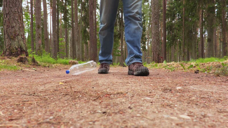 Man Throwing Plastic Bottle on Path Stock Video - Video of waste, throw ...