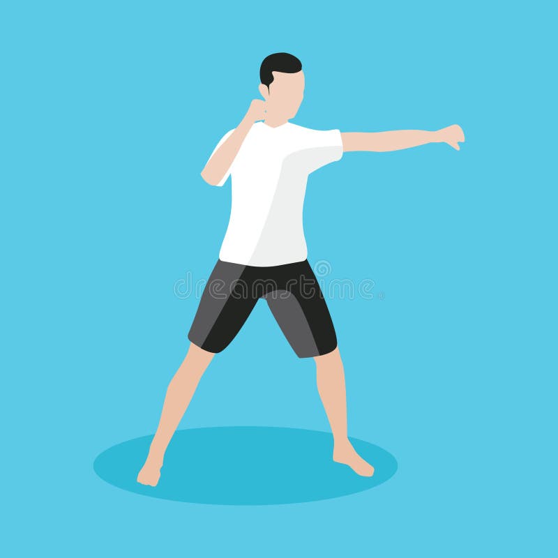 Man Throwing Punch. Vector Illustration Decorative Design Stock ...