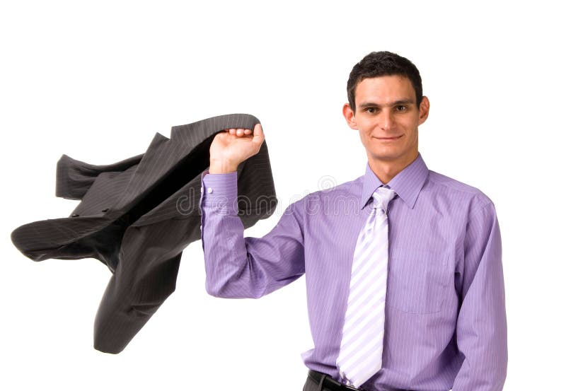 Man throws a jacket stock photo. Image of contemporary - 12249088