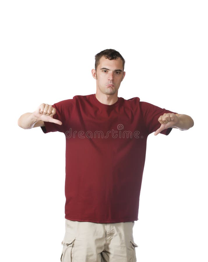 Man with thumbs down stock photo. Image of symbol, young - 6400334