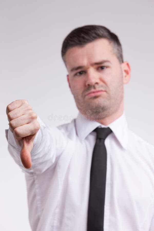 Man thumbs down stock photo. Image of hair, formal, fault - 42180450