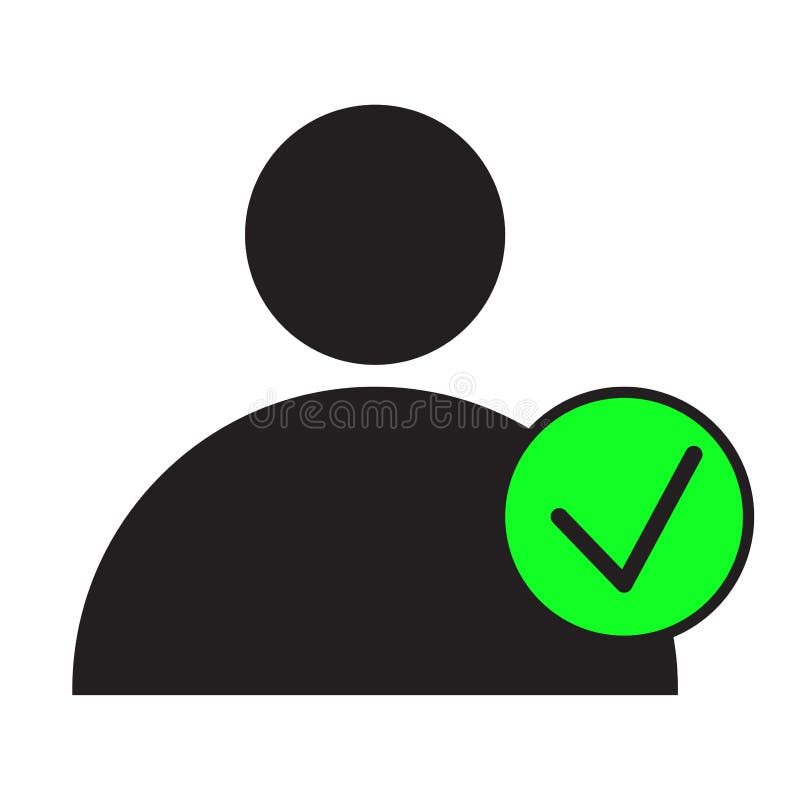 Man Tick. Checkmark Right Vector Icon. Checkmark Icon. Verify Sign ...