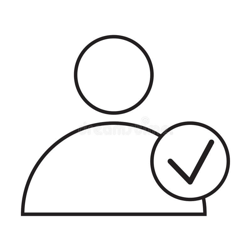 Man Tick. Checkmark Right Vector Icon. Checkmark Icon. Verify Sign ...