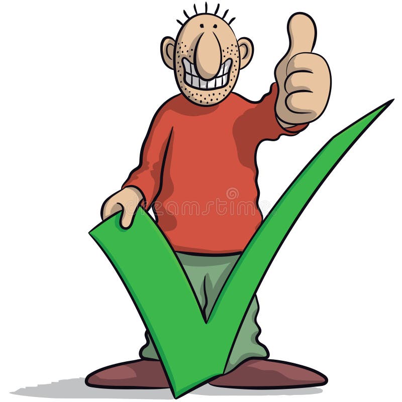 Man with a tick stock vector. Illustration of successful - 91913168