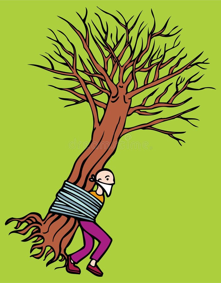 Man Tied to Tree stock vector. Illustration of kidnapped - 9479048