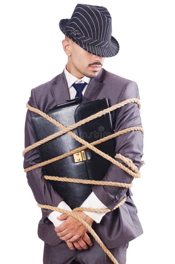 Man tied up with rope stock photo. Image of businessman - 28351198
