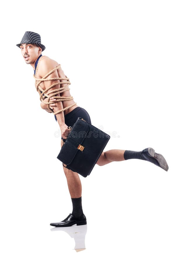 Man tied up with rope stock image. Image of frustration - 28418149