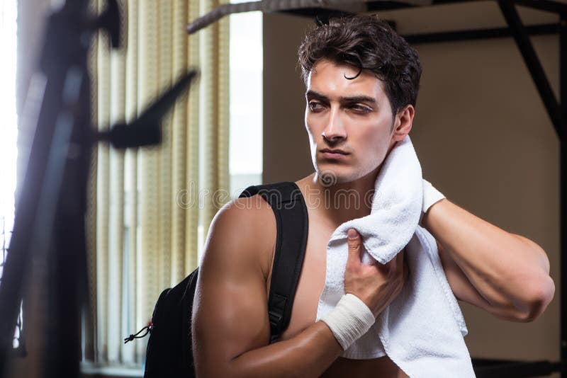 The Man Tired after Workout in Sports Gym Stock Photo - Image of ripped ...