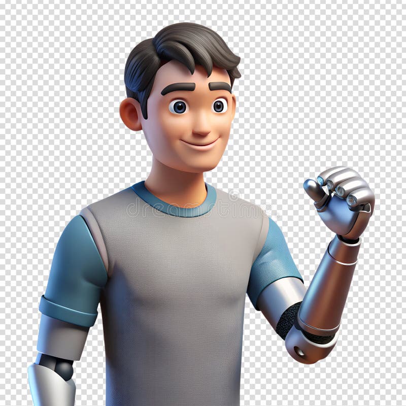 Man with Titanium Prosthetic Arm, Bionic Limb, Advanced Robotics Stock ...