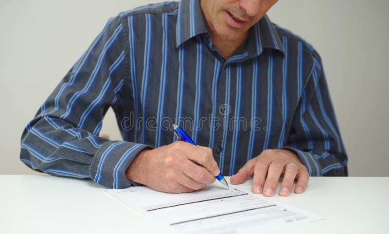Man about To Sign Paperwork Document Stock Photo - Image of agreement ...