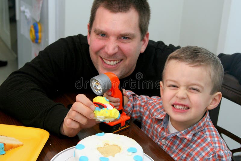Man and Toddler Making Faces Stock Image - Image of expression, smile ...