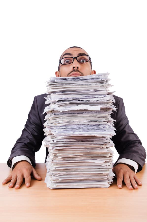 Man with too much work stock photo. Image of folders - 34285988