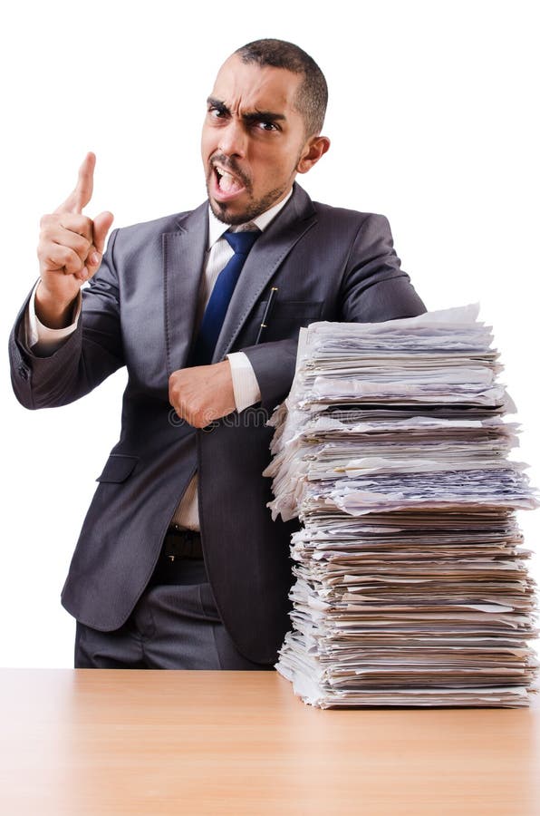Man with too much work stock photo. Image of businessman - 34665086