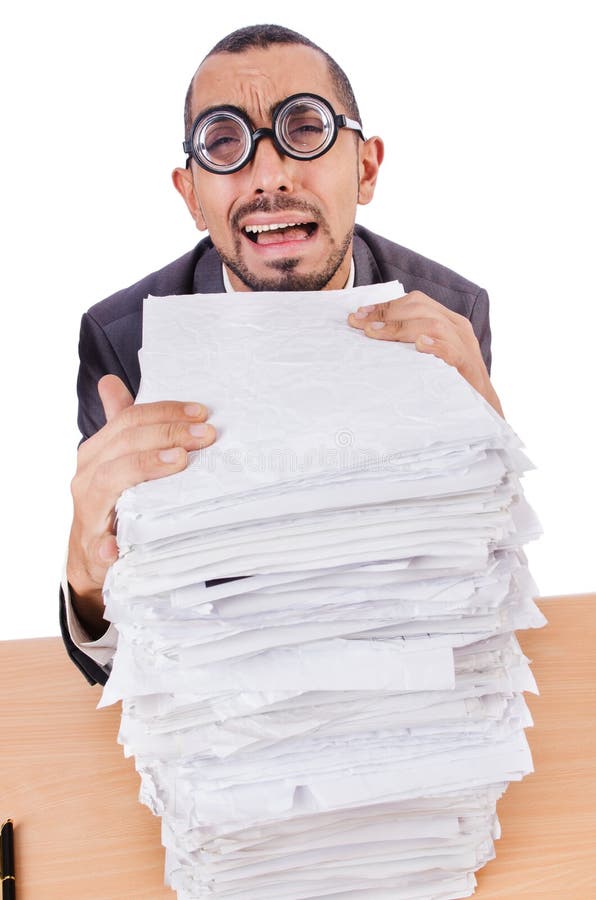 Man with too much work stock photo. Image of deadline - 34868704
