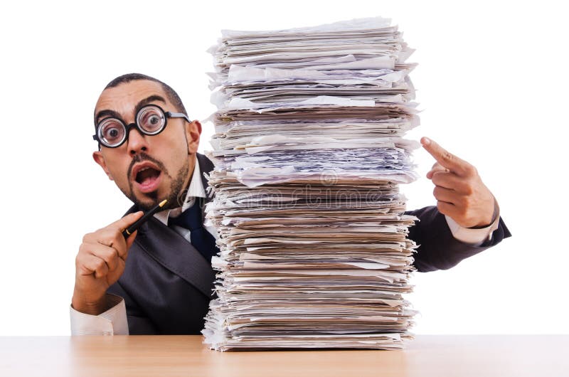 Man with too much work stock image. Image of folders - 35067485