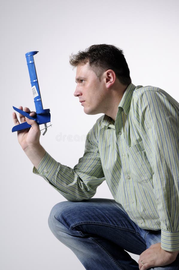 Man with tool stock photo. Image of expression, hands - 11251676