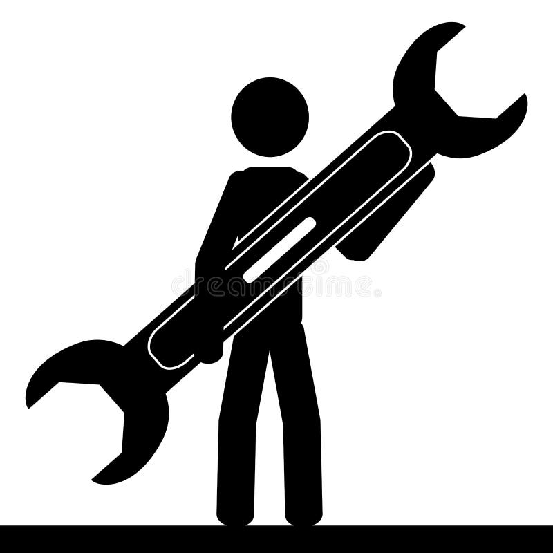 Man with tool stock vector. Illustration of handyman - 43146451