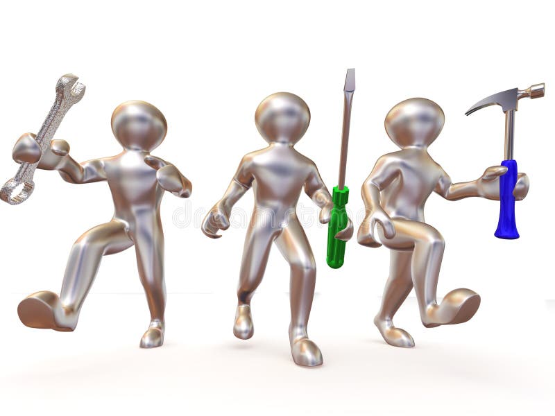 Man with Tools. Maintenance Stock Illustration - Illustration of person ...