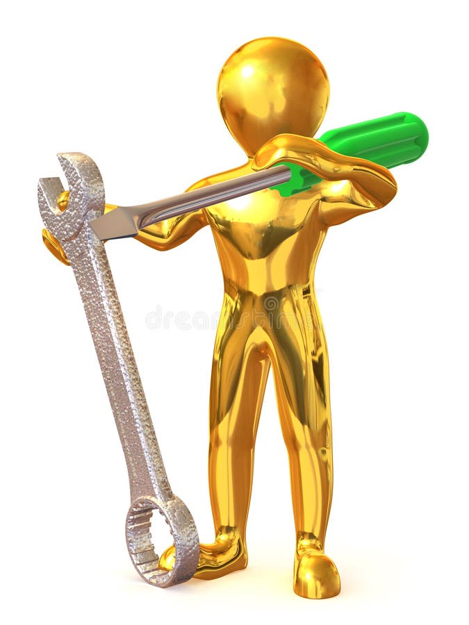 Man with Tools. Maintenance Stock Illustration - Illustration of person ...