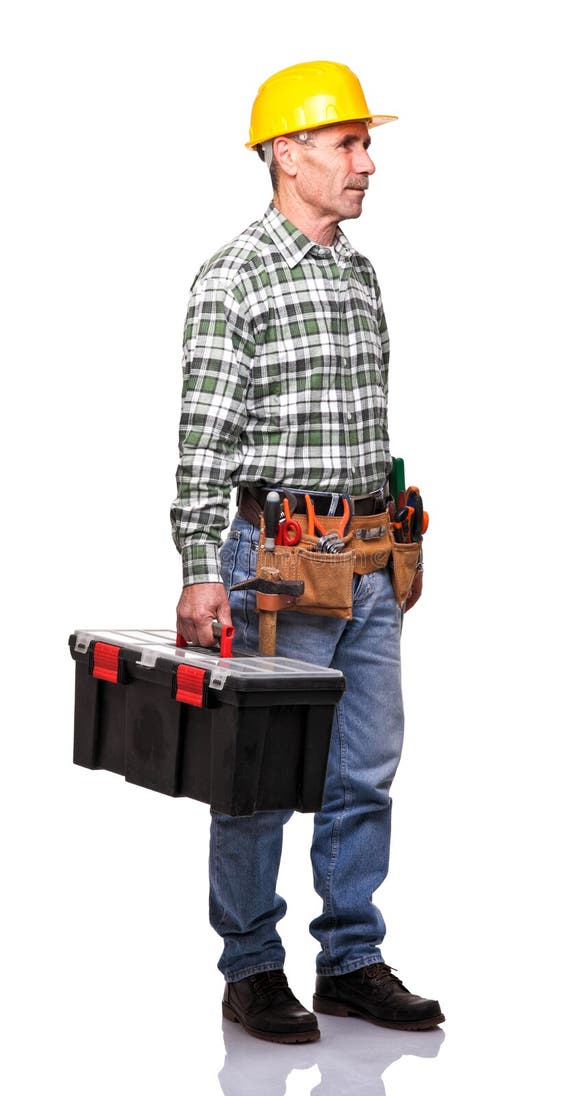 Man with toolsbox stock image. Image of professional - 29360671