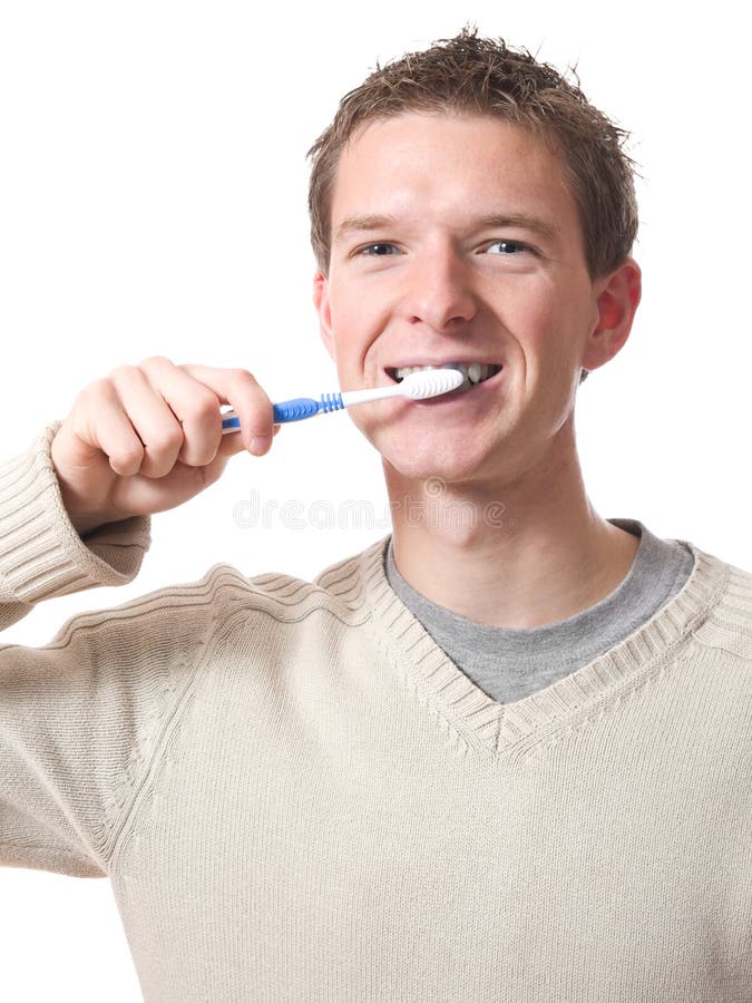 Man with toothbrush stock image. Image of background - 17529315