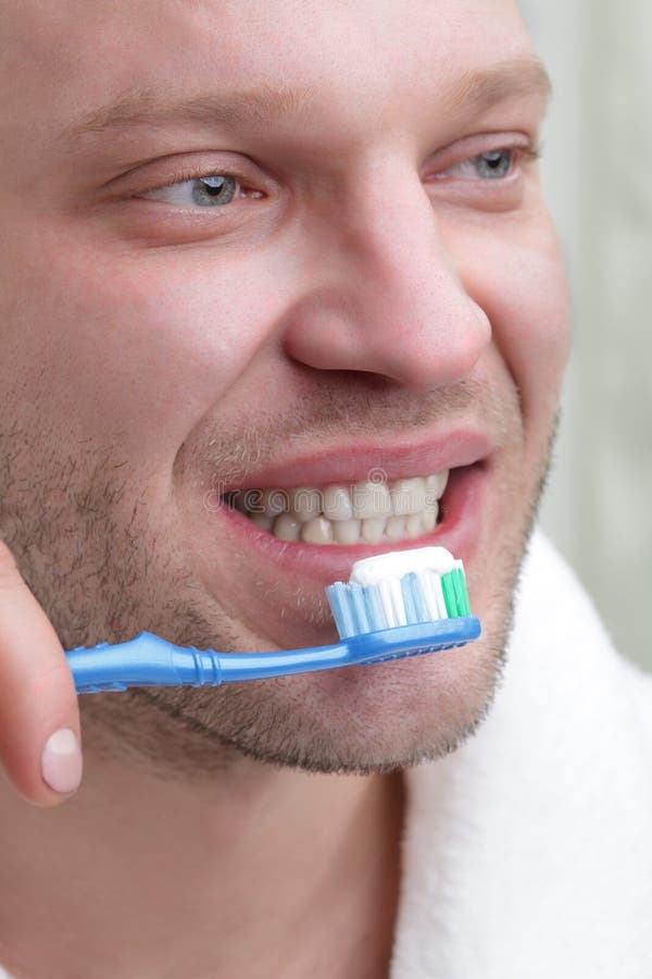 Man with toothbrush stock image. Image of healthcare - 24260329