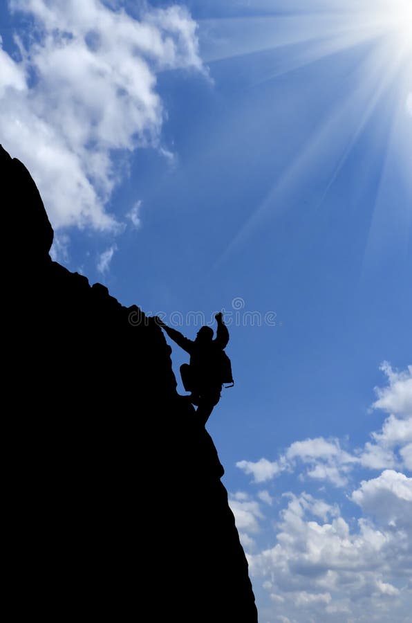 Man on top stock photo. Image of moonlight, cliff, energy - 22064170
