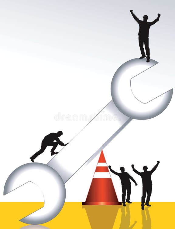 Man on Top and Around a Spanne Stock Vector - Illustration of metal ...