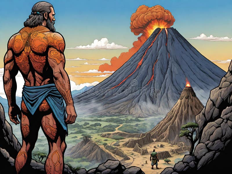 Man in a Top of a Mountain, the Illustration Stock Illustration ...