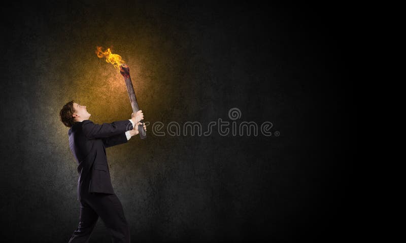 Man with torch stock image. Image of concept, businessman - 41986769