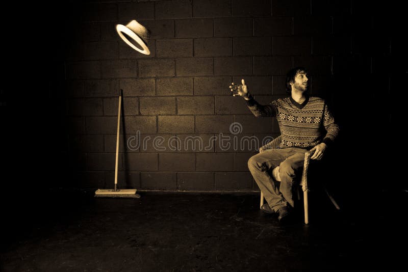 Man tossing a hat stock image. Image of throwing, gaze - 4052073