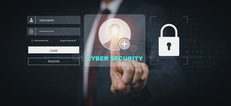 Cyber Security and Security Password Login Online Concept Hands Typing ...